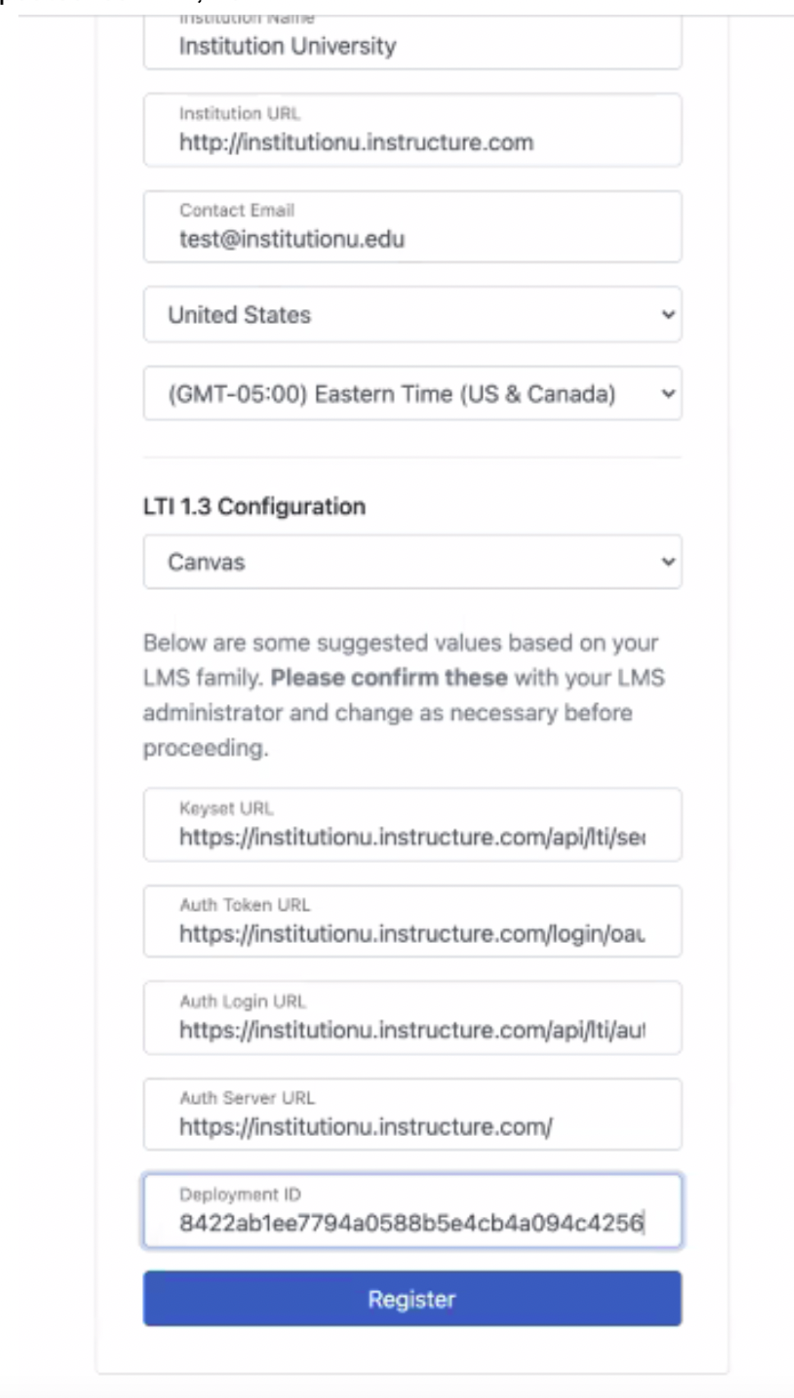 Argos Canvas LTI 1.3 Configuration