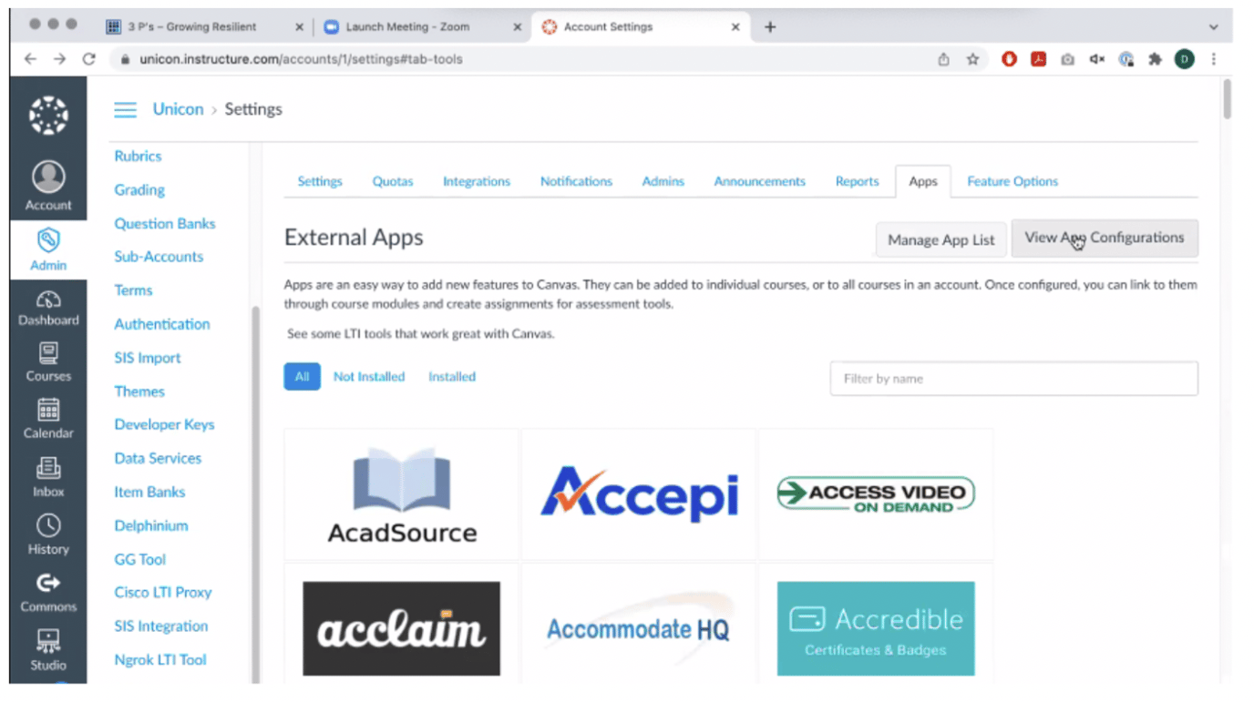 Argos Canvas LTI 1.3 Configuration