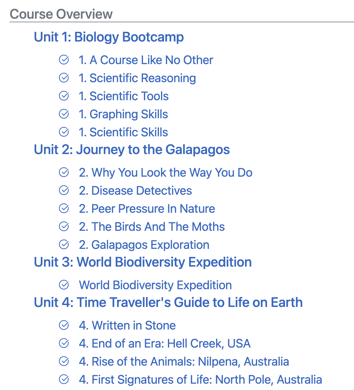 General BioBeyond Lesson Navigation