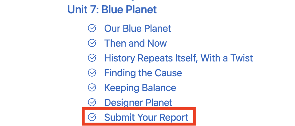 BioBeyond Unit 7: Blue Planet